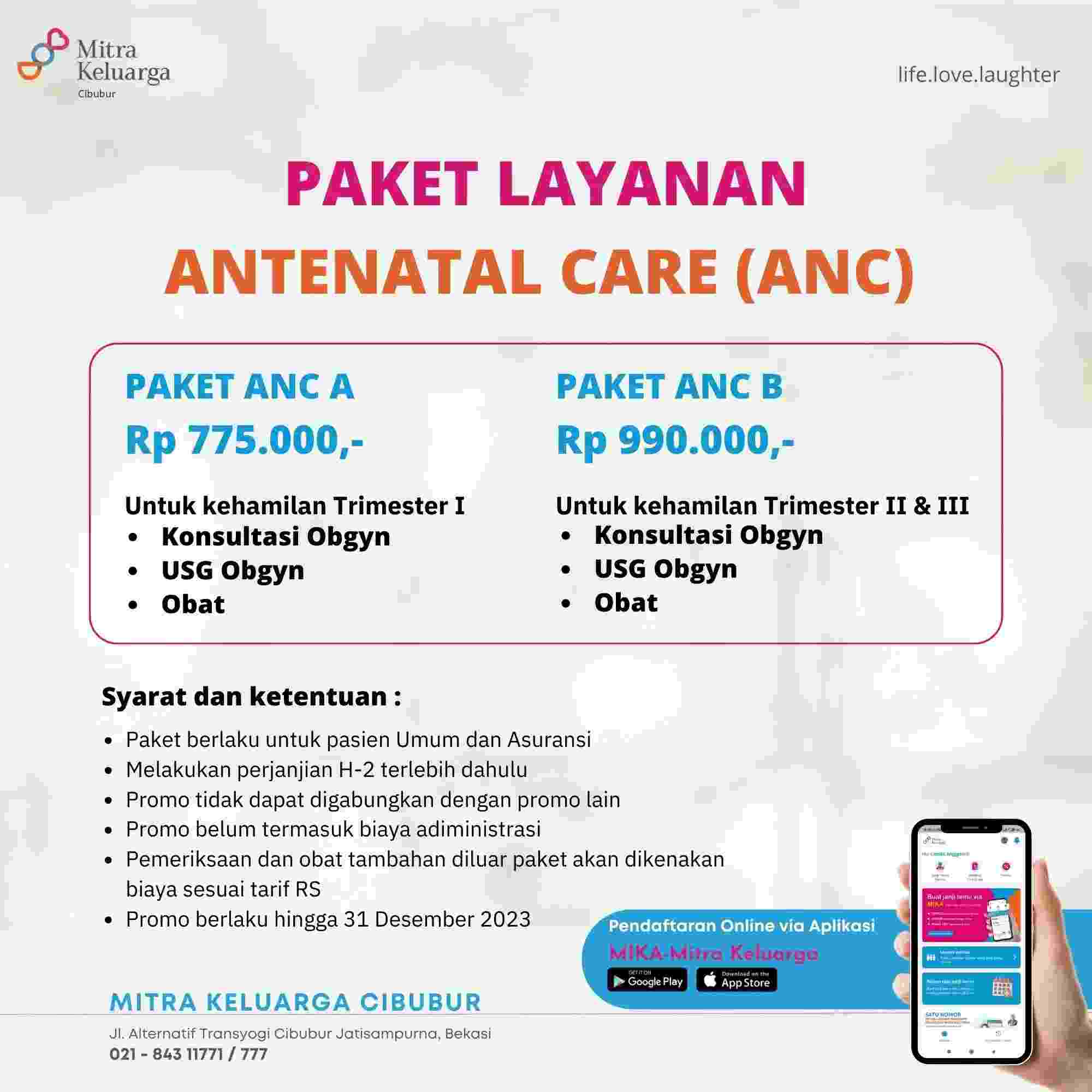 Paket Layanan Antenatal Care (ANC) Mitra Keluarga Cibubur