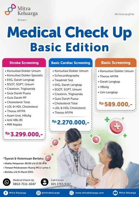 Paket Medical Check-up Basic di Mitra Keluarga, Mulai dari Rp500 Ribuan!