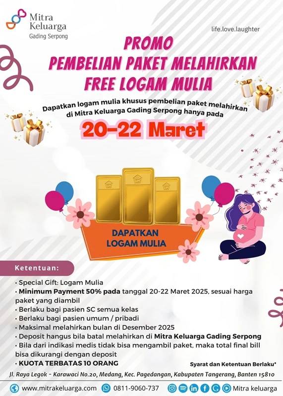 Promo Paket Persalinan Free Logam Mulia, hanya di Mitra Keluarga Gading ...