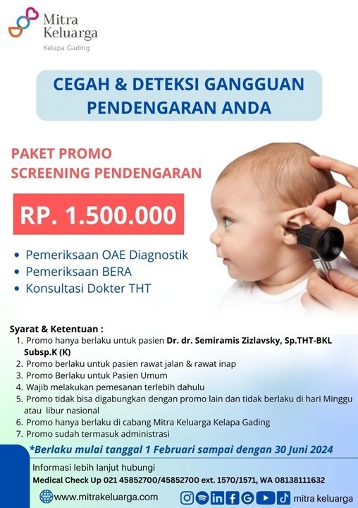 Promo Skrining Pendengaran OAE & BERA di Mitra Keluarga Kelapa Gading ...