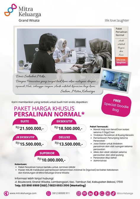 Paket Harga Khusus Persalinan Normal Mitra Keluarga Grand Wisata