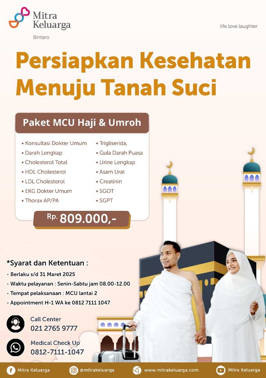 Promo Paket MCU Haji dan Umroh di Mitra Keluarga Bintaro