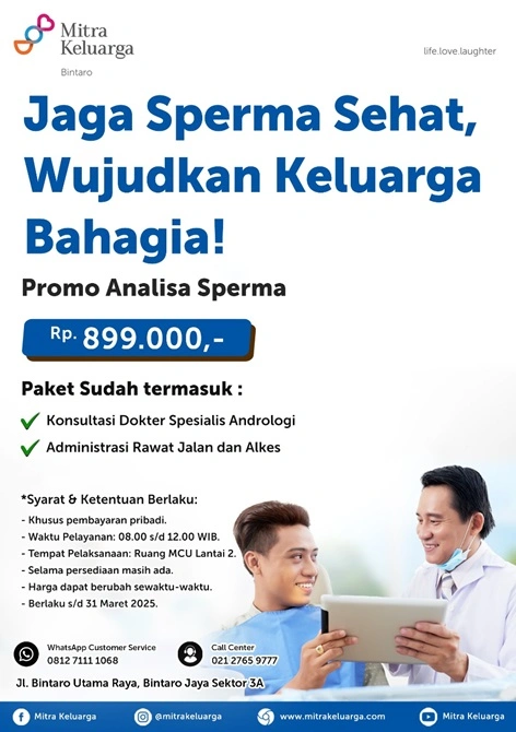Promo Paket Analisis Sperma di Mitra Keluarga Bintaro. Tidak sampai Rp900 Ribu!