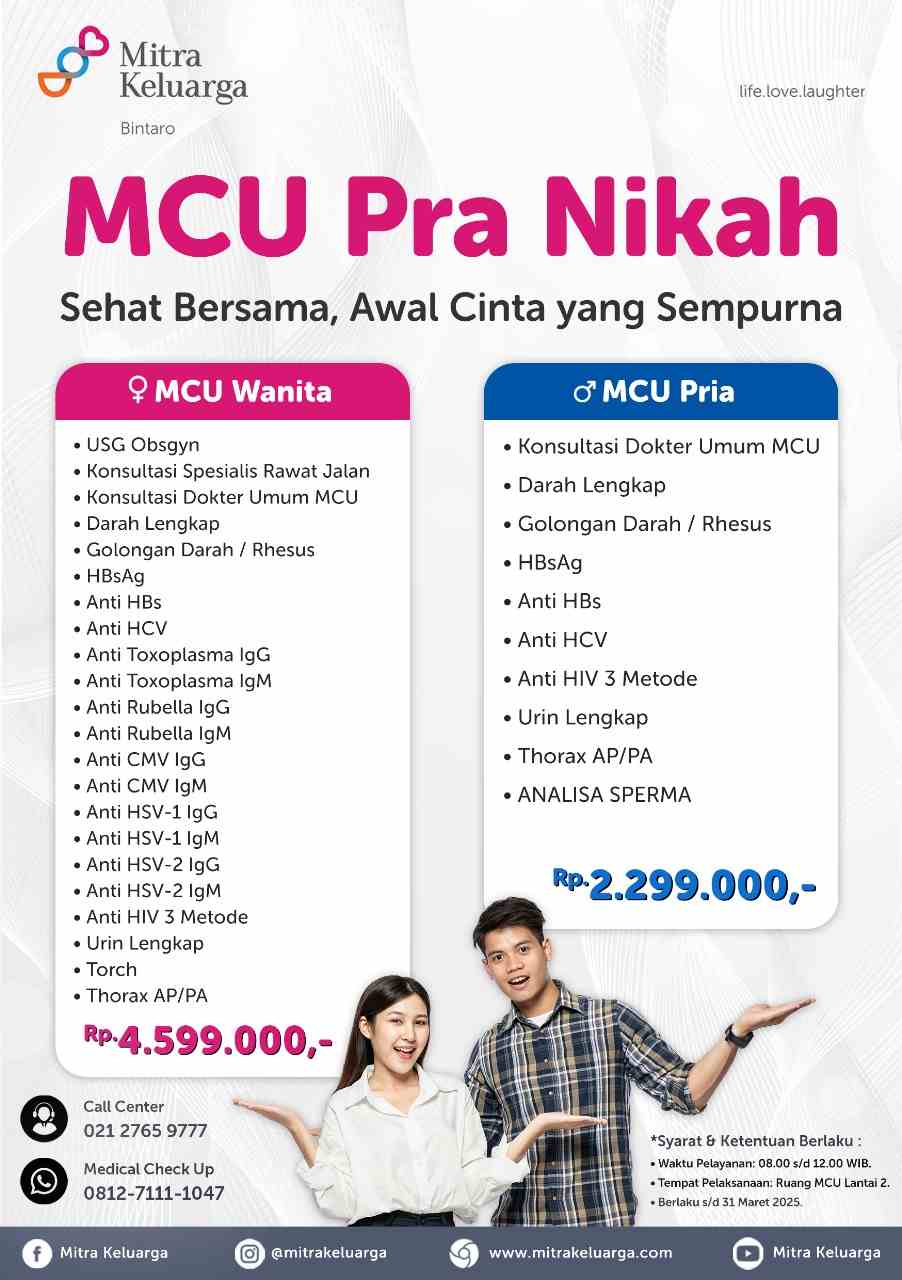 Promo Paket MCU Pra-Nikah di Mitra Keluarga Bintaro