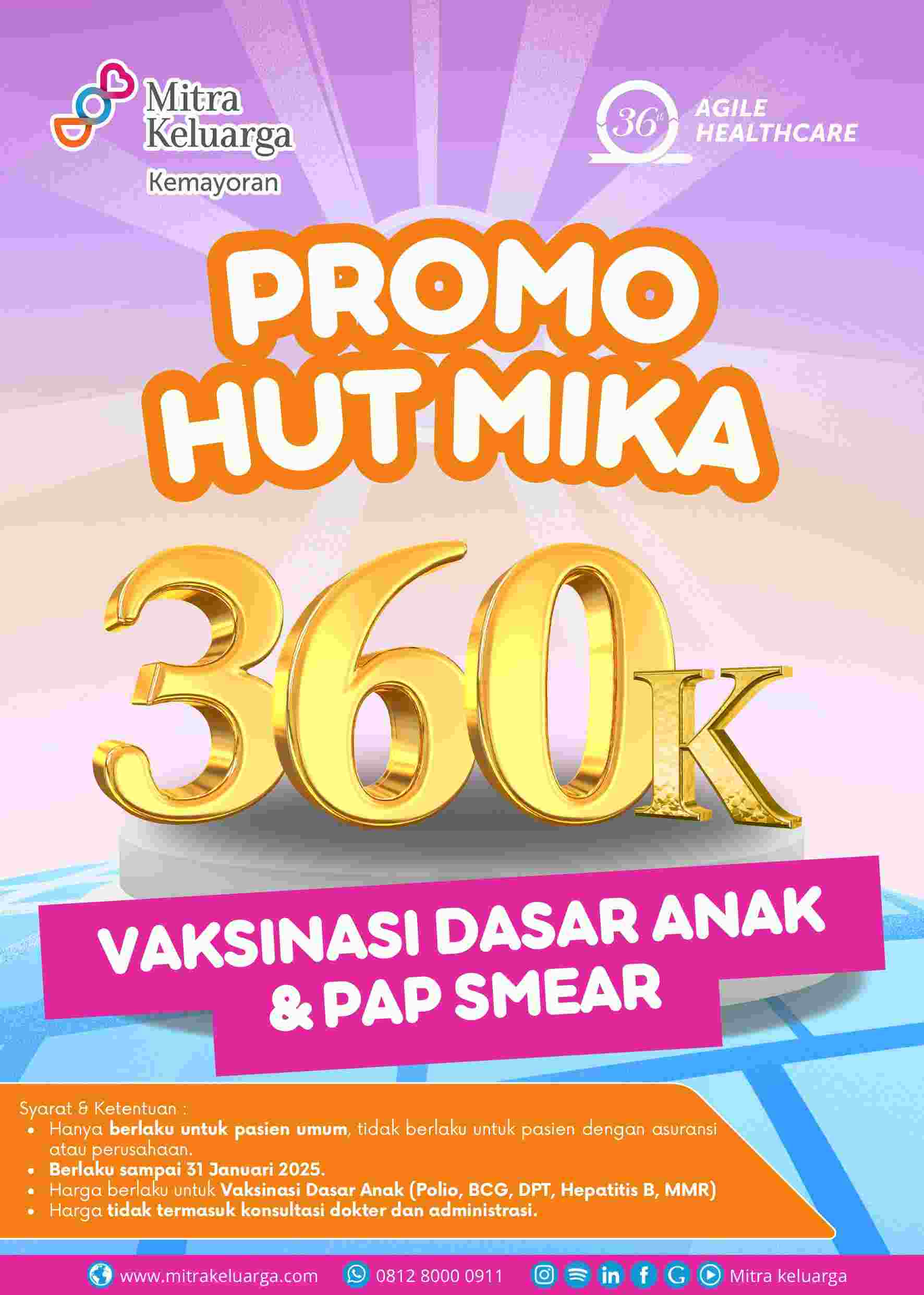 Promo Vaksinasi Dasar Anak & Pap Smear Spesial HUT ke-36 di Mitra ...