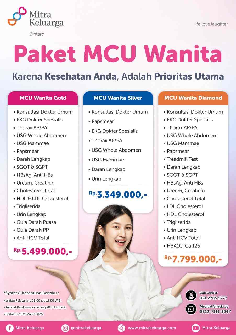 Promo Paket MCU Wanita Mitra Keluarga Bintaro