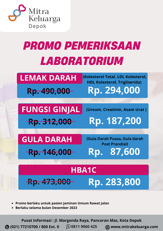 Promo Pemeriksaan Laboratorium Mitra Keluarga Depok