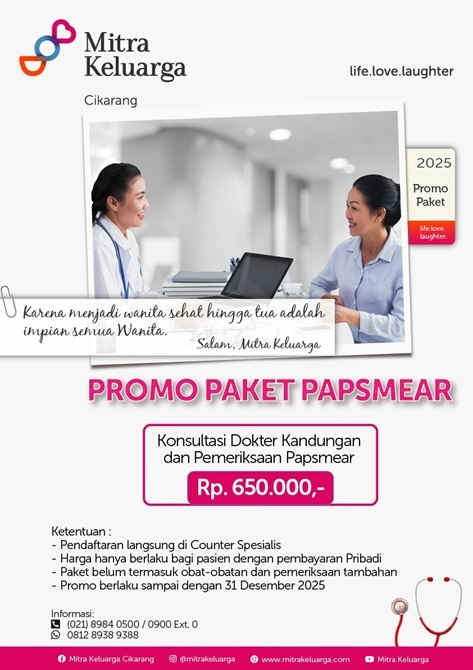 Promo Pap Smear Mitra Keluarga Cikarang hanya Rp650 Ribu